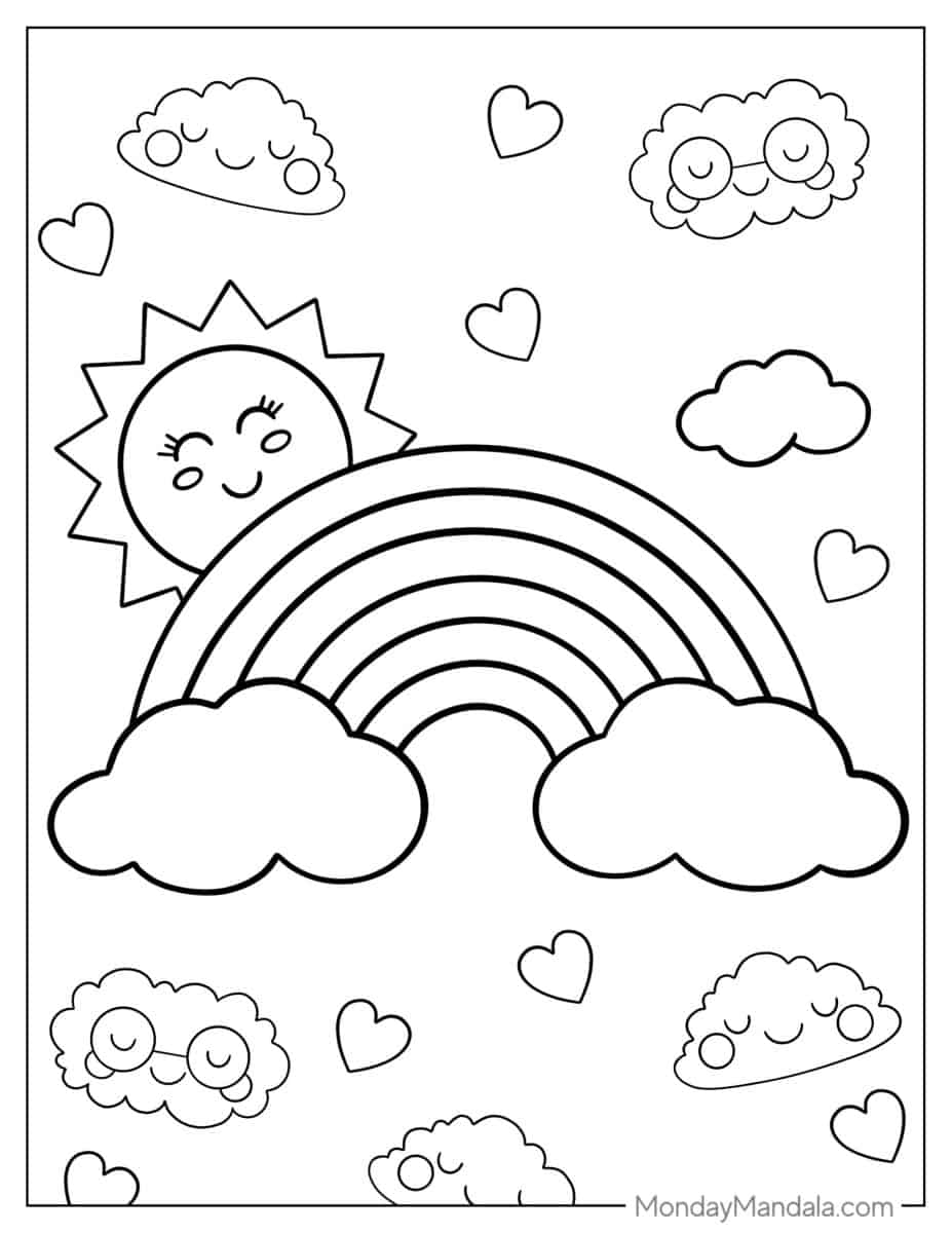 39 Rainbow Coloring Pages (Free PDF Printables)