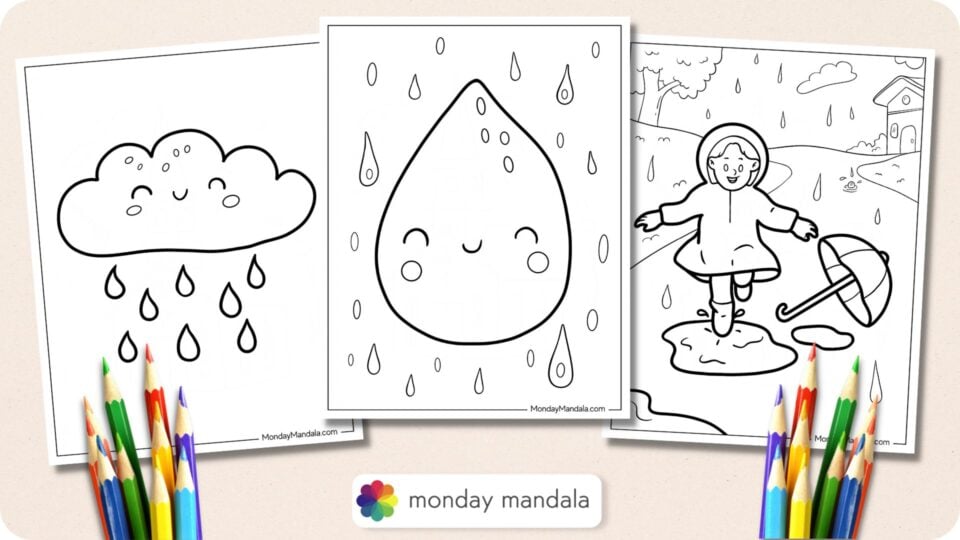 20 Rain Coloring Pages (Free PDF Printables)