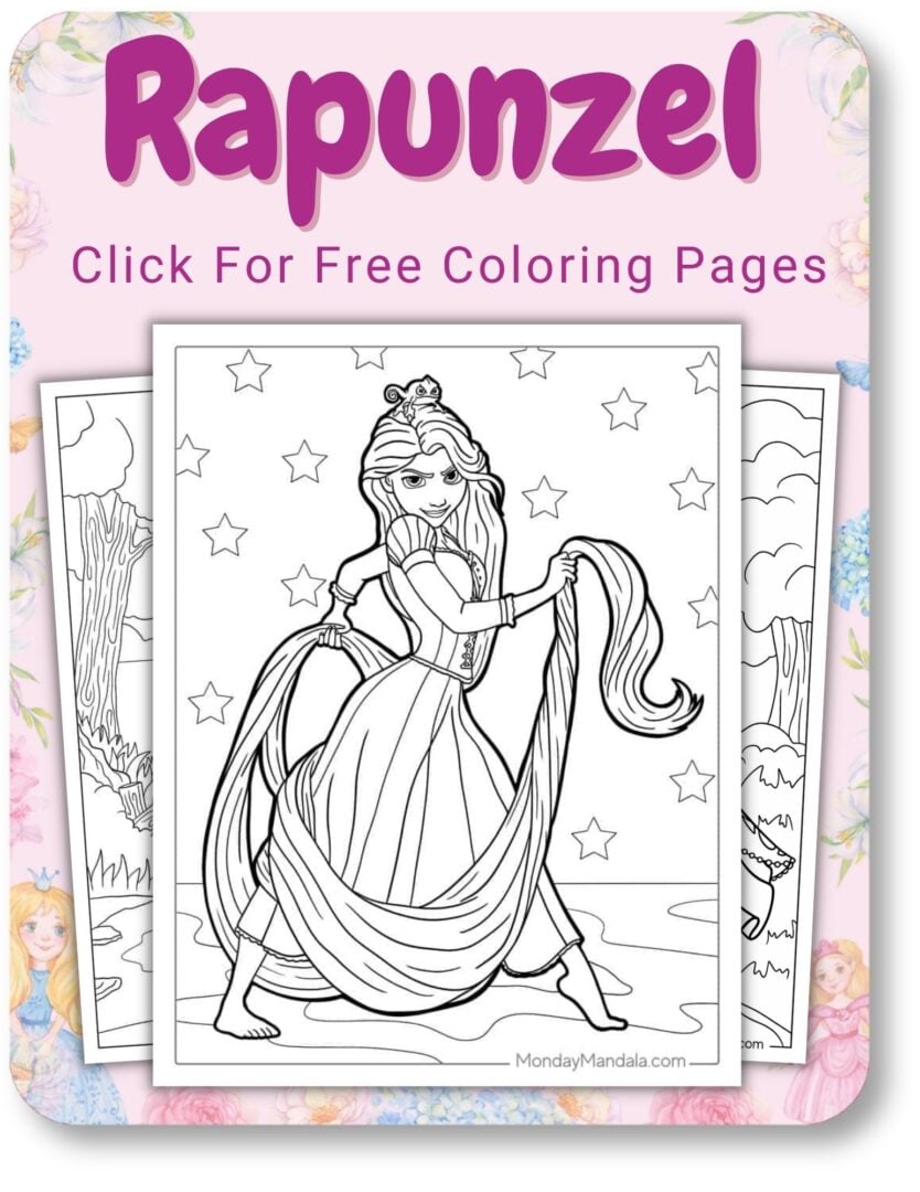 500 Princess Coloring Pages (Free PDF Printables)