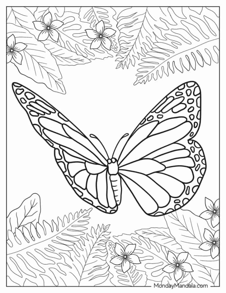 62 Butterfly Coloring Pages (Free PDF Printables)