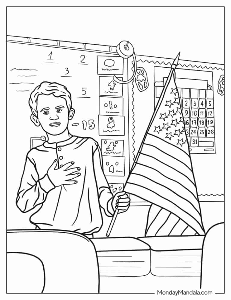 20 American Flag Coloring Pages (Free PDF Printables)