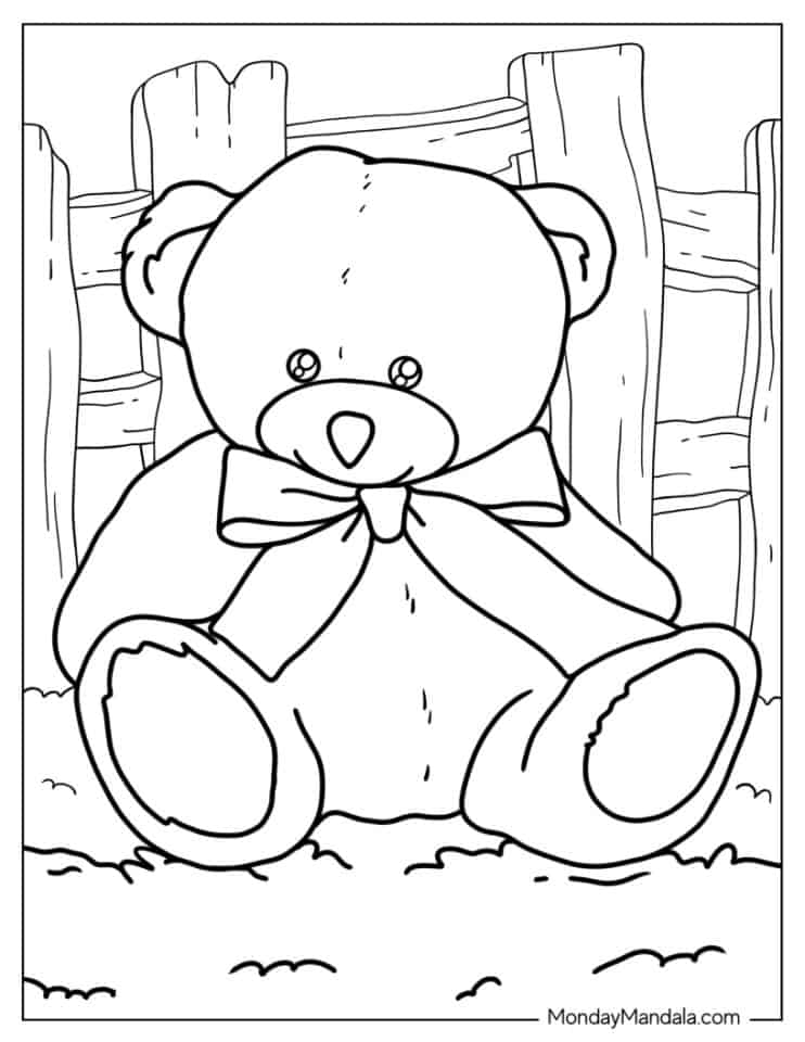 28 Teddy Bear Coloring Pages (Free PDF Printables)