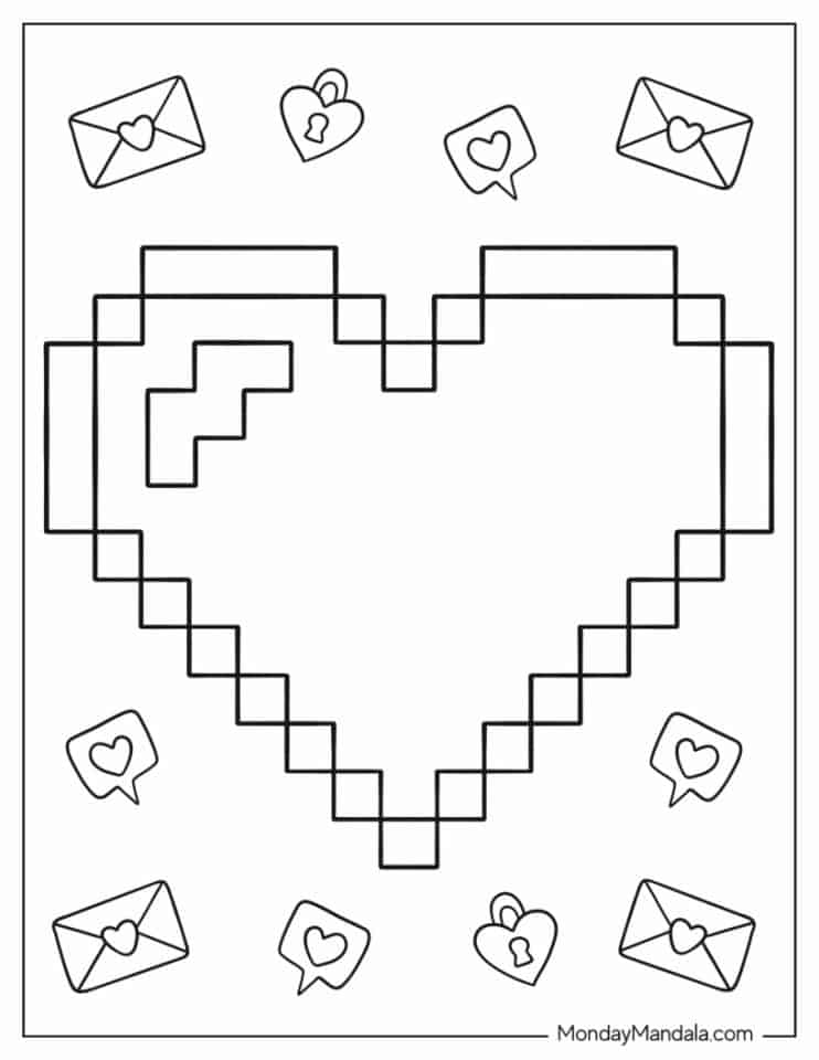 60 Heart Coloring Pages (Free PDF Printables)