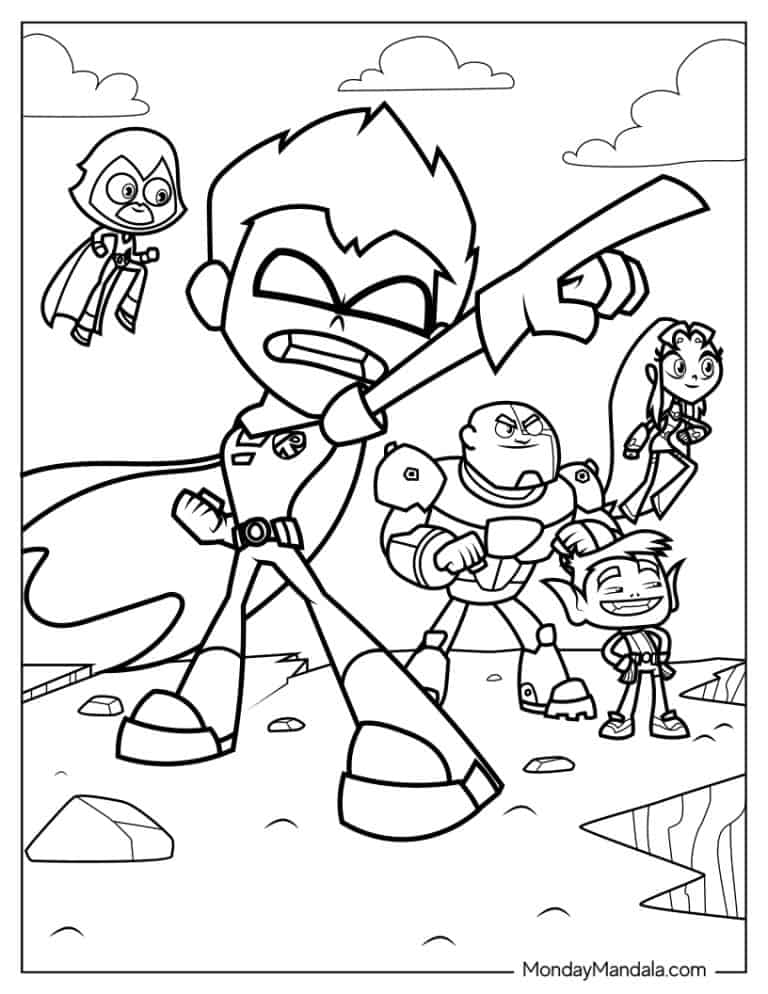 30 Teen Titans Go Coloring Pages (Free PDF Printables)