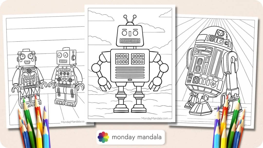 32 Robot Coloring Pages (Free PDF Printables)