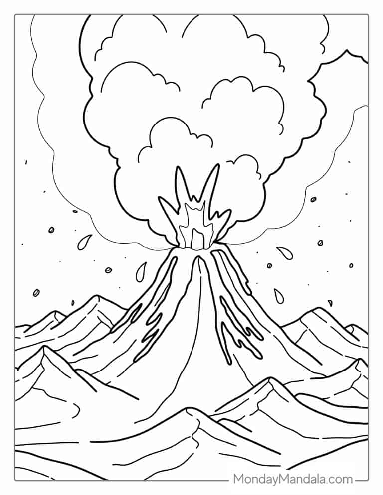 36 Volcano Coloring Pages (Free PDF Printables)