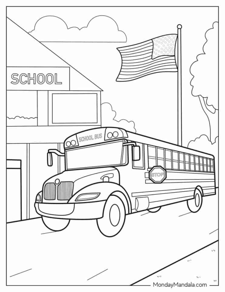 20 School Bus Coloring Pages (Free PDF Printables)