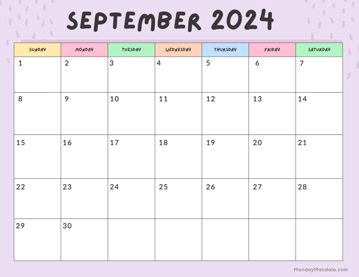 September 2024 Calendars (52 Free PDF Printables)
