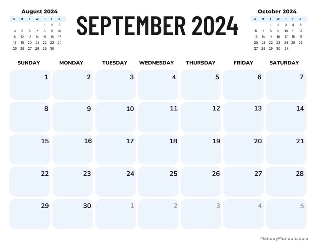 September 2024 Calendars (52 Free PDF Printables)