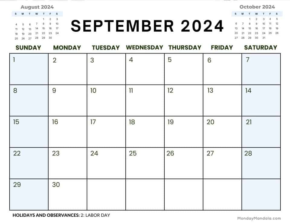 September 2024 Calendars (52 Free PDF Printables)