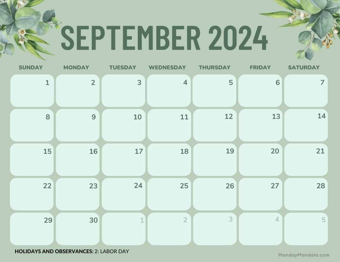 September 2024 Calendars (52 Free PDF Printables)