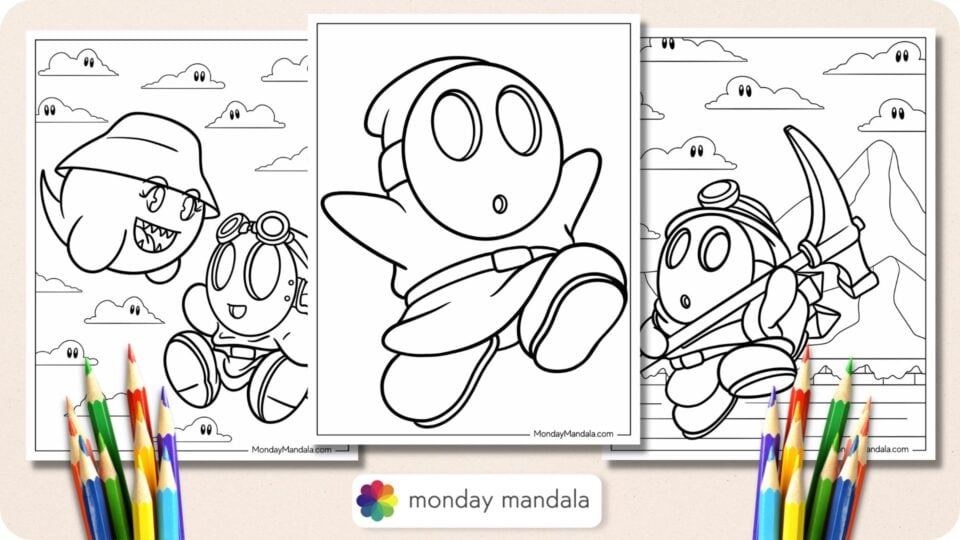 20 Shy Guy Coloring Pages (Free PDF Printables)