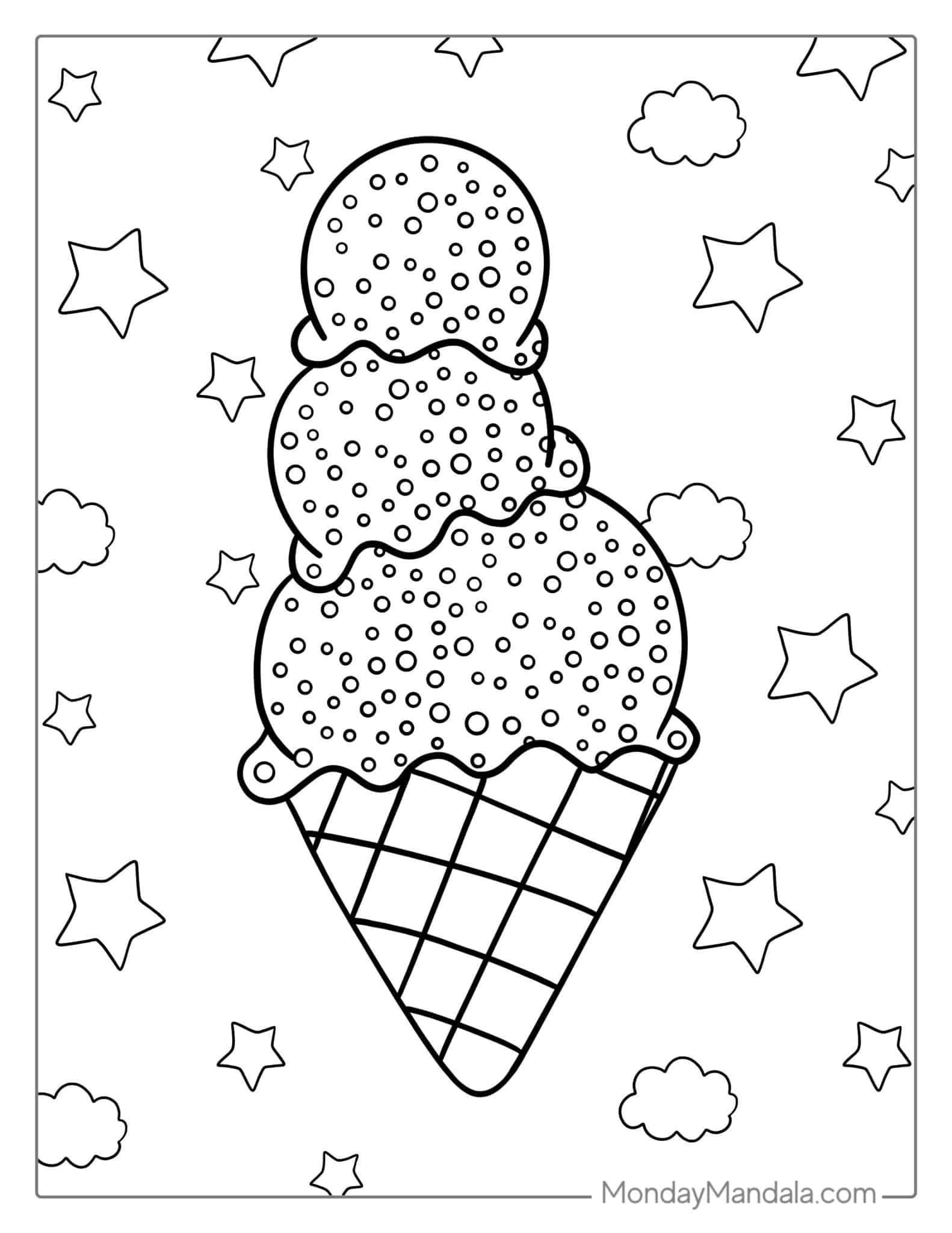 30 Ice Cream Coloring Pages (Free PDF Printables)