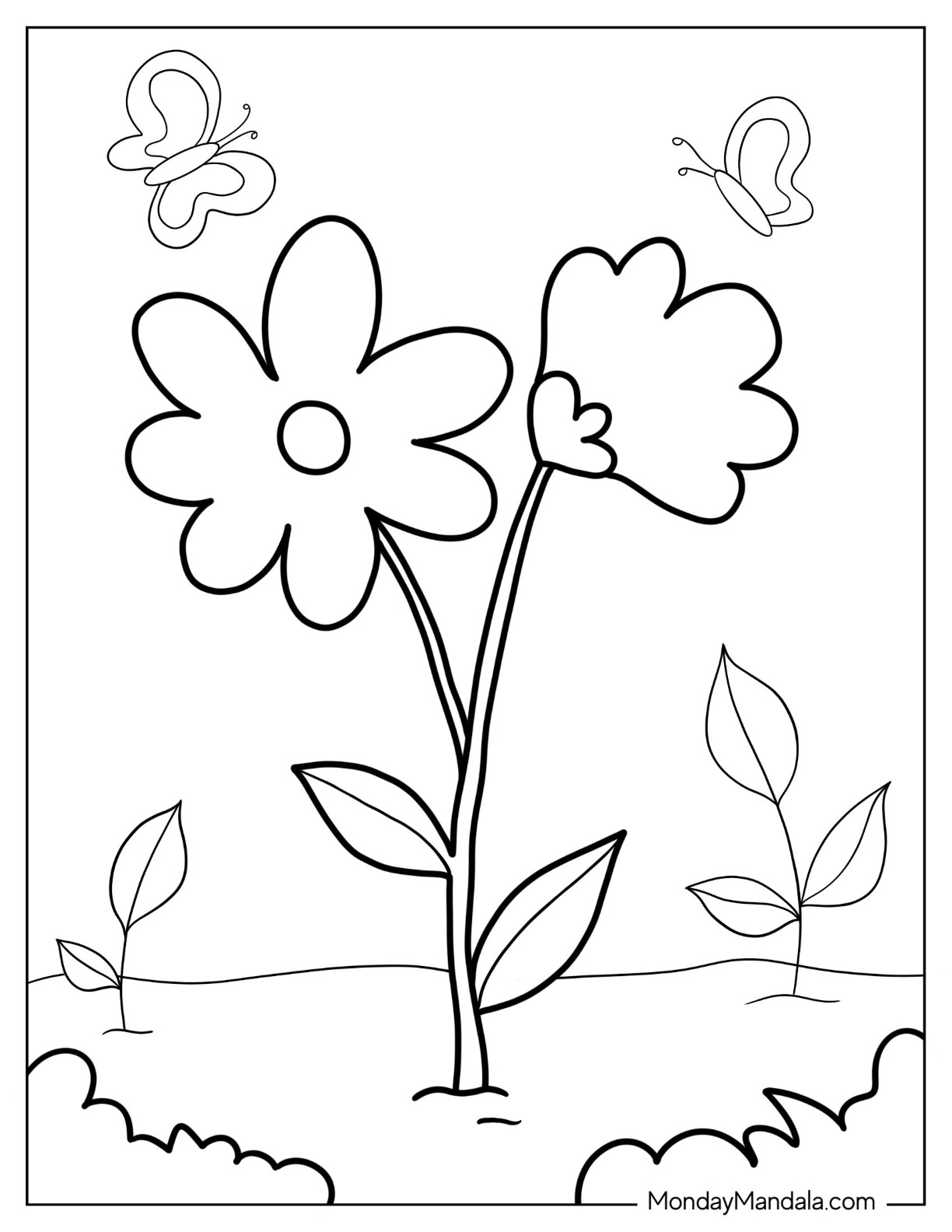 Free Flower Coloring Pages Pre Infoupdate