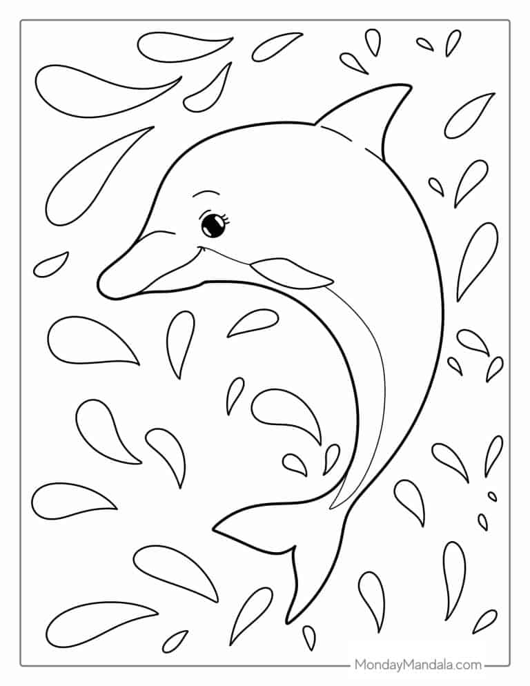 34 Dolphin Coloring Pages (Free PDF Printables)