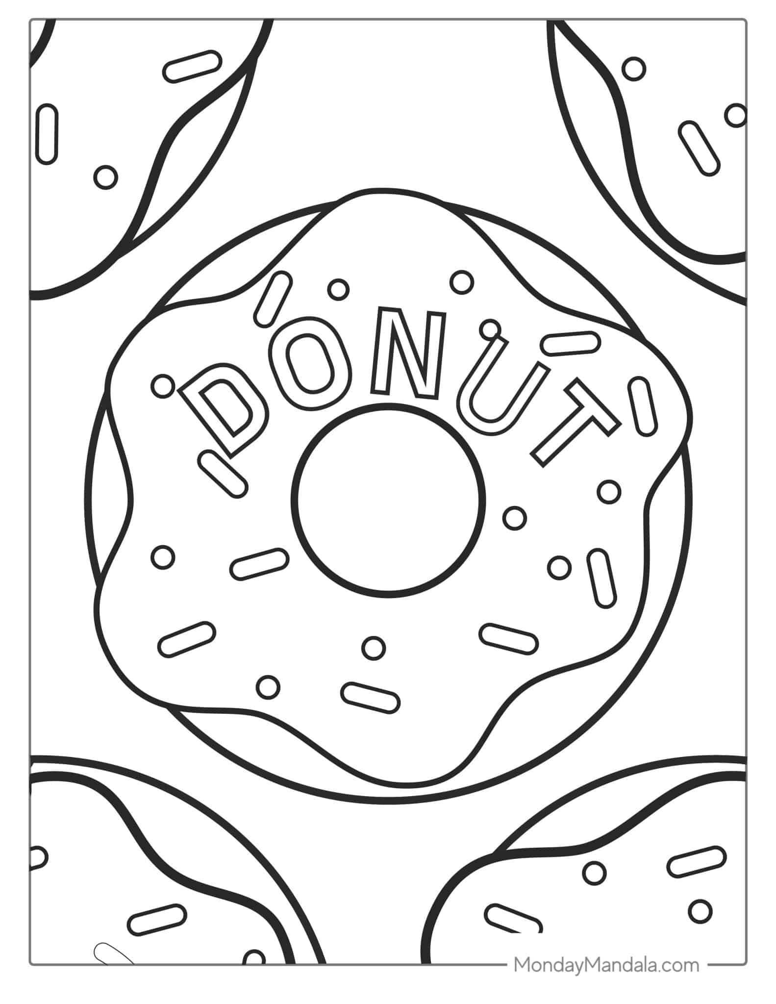 31 Donut Coloring Pages (Free PDF Printables)