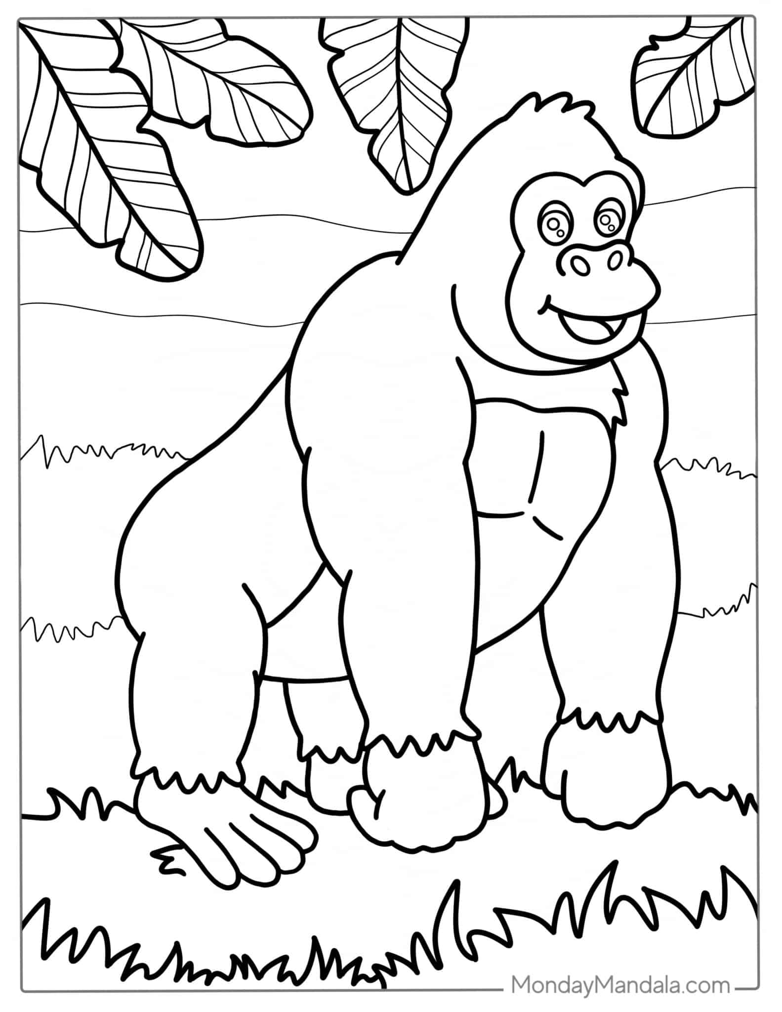 24 Gorilla Coloring Pages (Free PDF Printables)