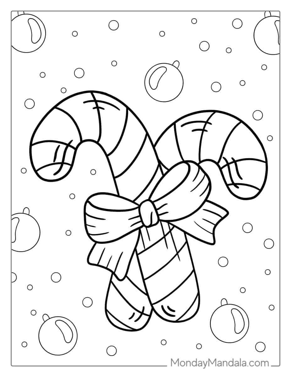 22 Candy Cane Coloring Pages (Free PDF Printables)