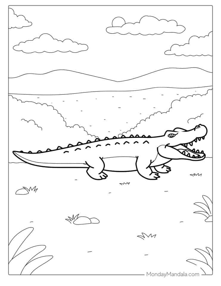 25 Crocodile Coloring Pages (Free PDF Printables)