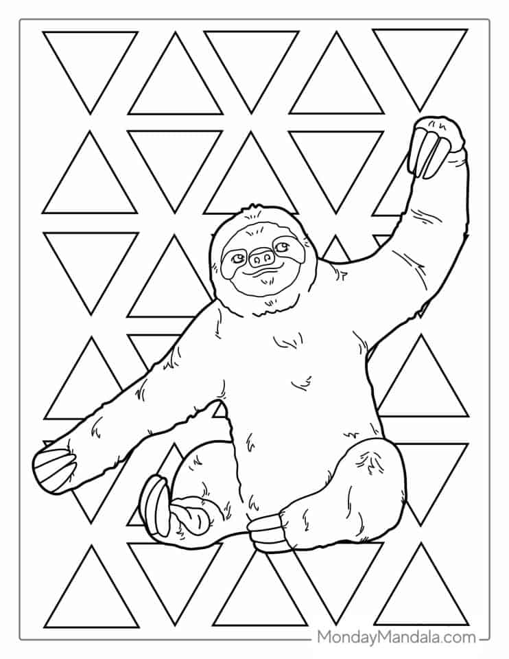 32 Sloth Coloring Pages (Free PDF Printables)