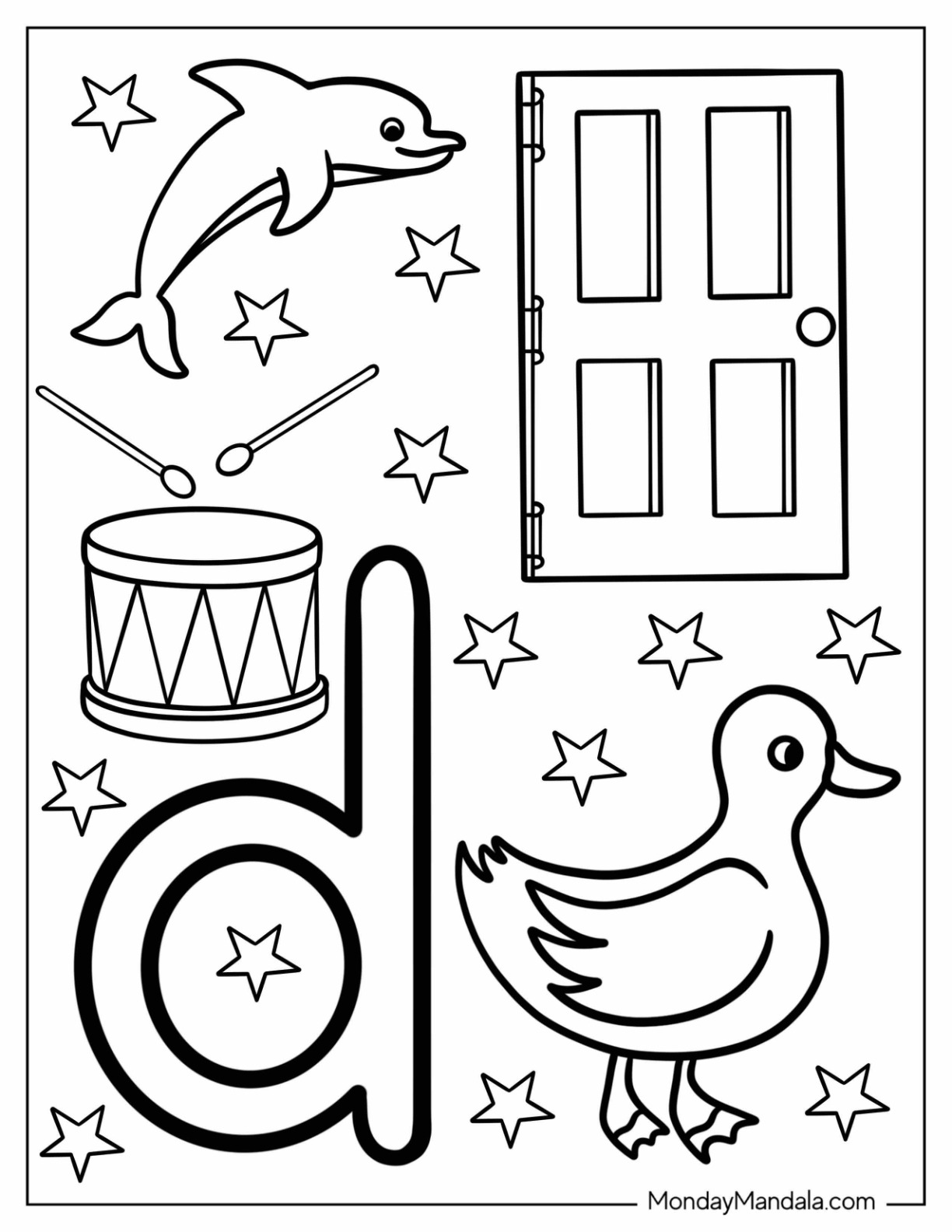 Coloring Pages Letter D Coloring Pages Letter D