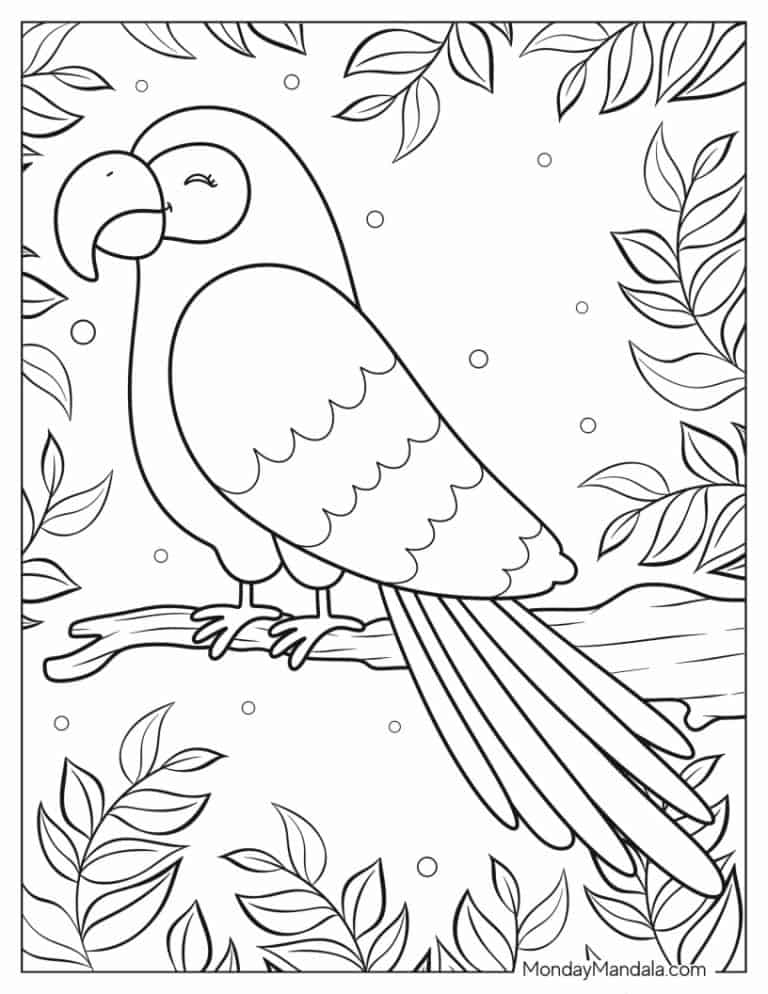 22 Parrot Coloring Pages (Free PDF Printables)
