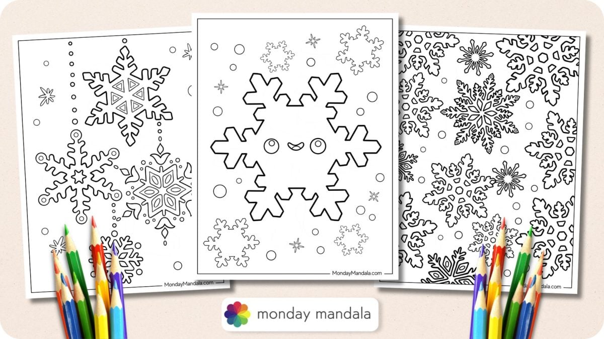 25 Snowflake Coloring Pages (Free PDF Printables)