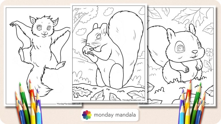30 Squirrel Coloring Pages (Free PDF Printables)