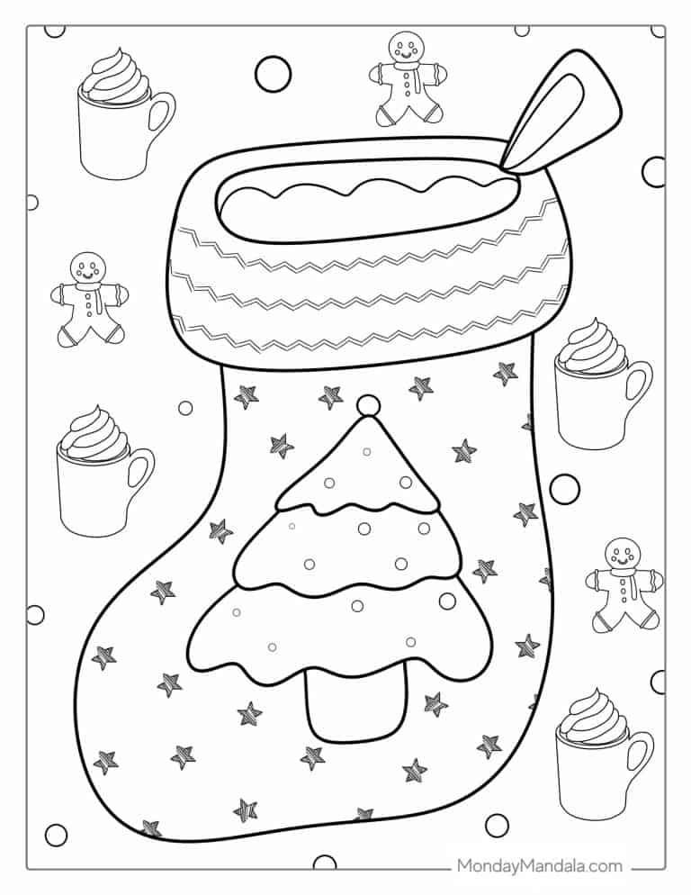 26 Christmas Stocking Coloring Pages (Free Printables)