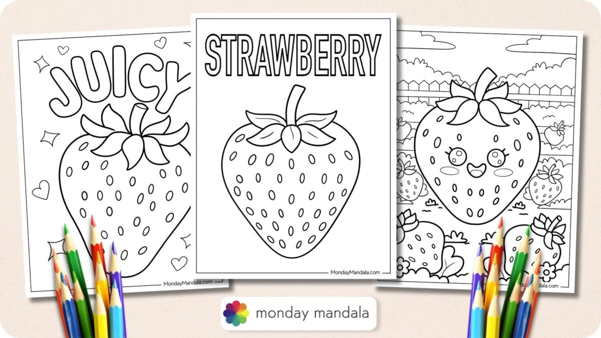 32 Strawberry Coloring Pages (Free PDF Printables)