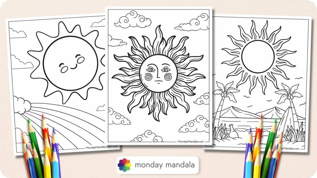 20 Sun Coloring Pages Free PDF Printables 