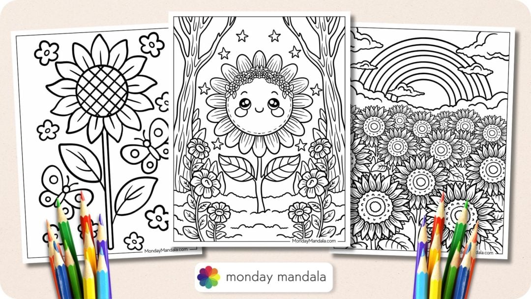 59 Sunflower Coloring Pages (Free PDF Printables)