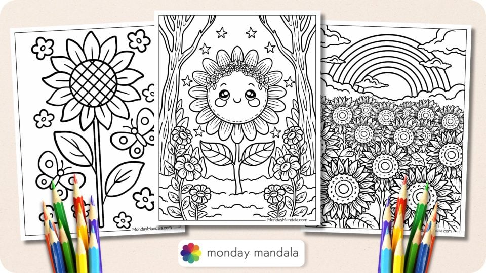 59 Sunflower Coloring Pages (Free PDF Printables)