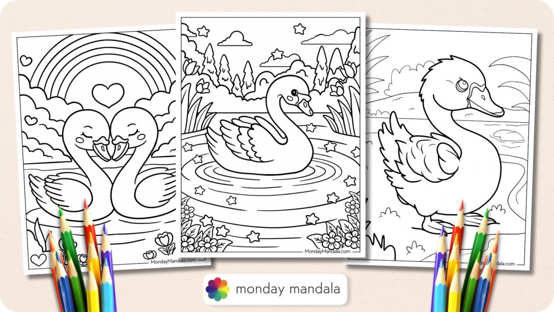30 Swan Coloring Pages (Free PDF Printables)