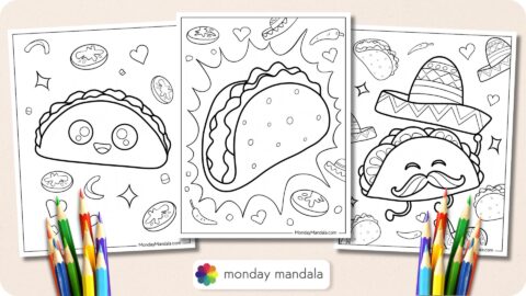 20 Taco Coloring Pages (Free PDF Printables)