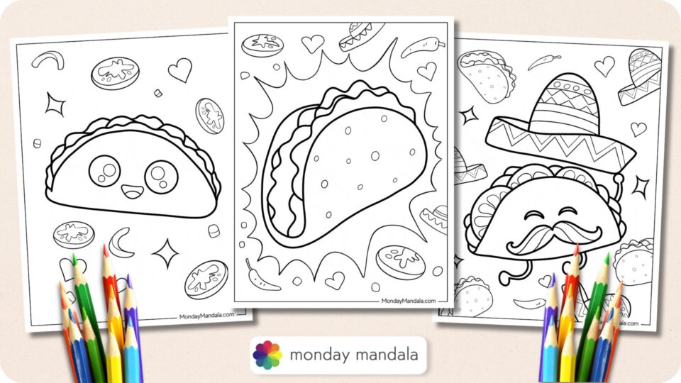 20 Taco Coloring Pages (Free PDF Printables)