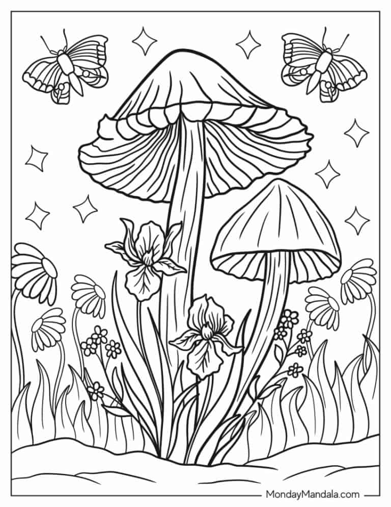 38 Mushroom Coloring Pages (Free PDF Printables)