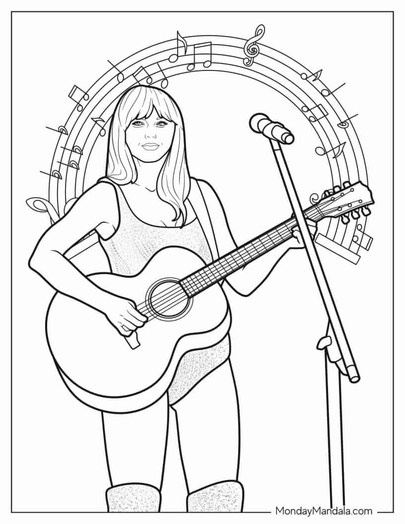 20 Taylor Swift Coloring Pages (Free PDF Printables)