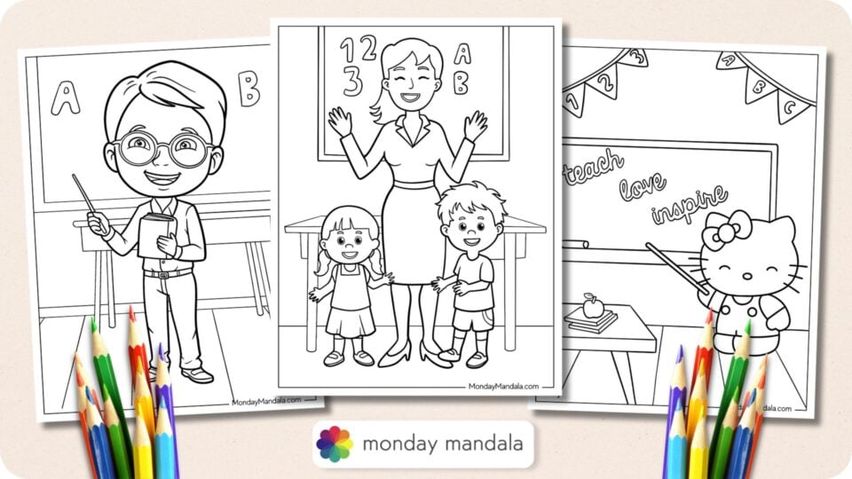36 Teacher Coloring Pages (Free PDF Printables)