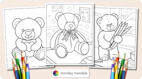 57 Teddy Bear Coloring Pages (Free PDF Printables)
