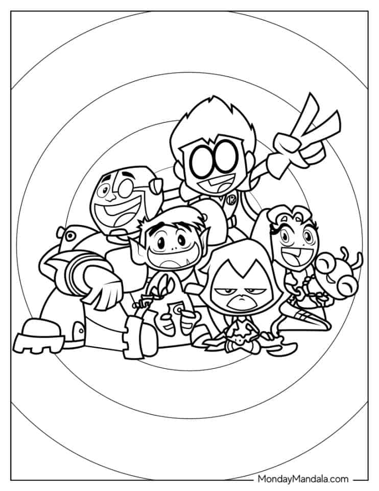 30 Teen Titans Go Coloring Pages (Free PDF Printables)