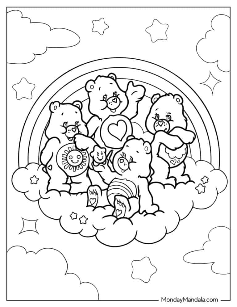 30 Care Bears Coloring Pages (Free PDF Printables)