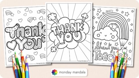 20 Thank You Coloring Pages (Free PDF Printables)