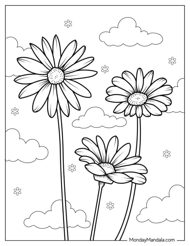 37 Daisy Coloring Pages (Free PDF Printables)