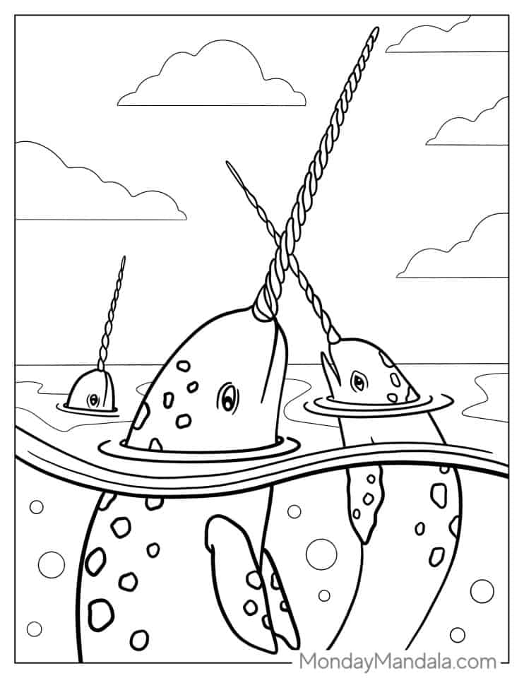 20 Narwhal Coloring Pages (Free PDF Printables)