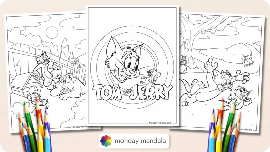 24 Tom and Jerry Coloring Pages (Free PDF Printables)