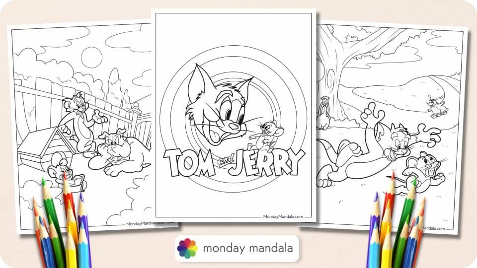 24 Tom and Jerry Coloring Pages (Free PDF Printables)