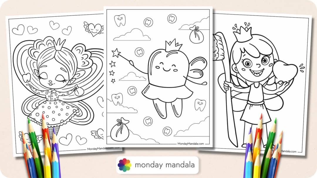 14 Tooth Fairy Coloring Pages (Free PDF Printables)