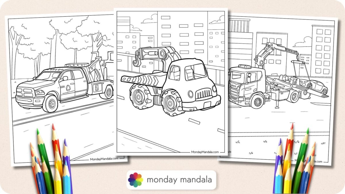 20 Tow Truck Coloring Pages (Free PDF Printables)