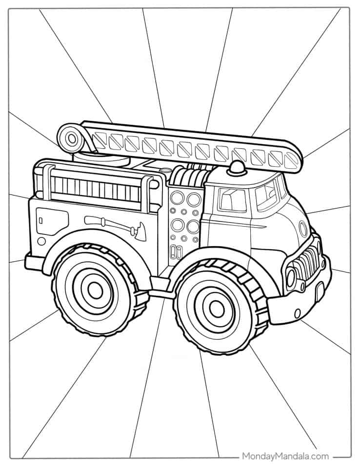 26 Fire Truck Coloring Pages (Free PDF Printables)